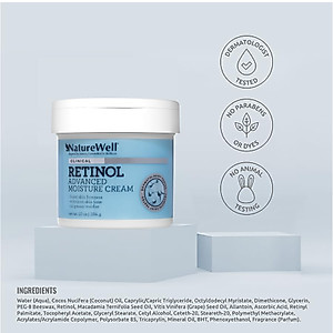 NATURE WELL Clinical Retinol Advanced Moisture Cream for Face, Body, & Hands, Boosts Skin Firmness, Enhances Skin Tone, No Greasy Residue, Packaging May Vary, 2 Pack (10 Oz Each)