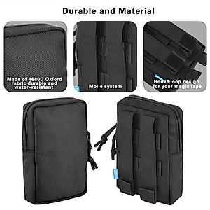 Xxerciz Admin Molle Pouch, Tactical Pouch EDC EMT Utility Bag Waterproof Multi-Purpose Large Capacity Pouch Tool Bag, 1680D Nylon Medical Organizer Bag for Outdoor Activities (Black - Small Size)