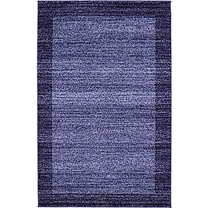 Unique Loom Del Mar Collection Area Rug-Transitional Inspired with Modern Contemporary Design, 3' 3 x 5' 3 Rectangular, Navy Blue/Beige