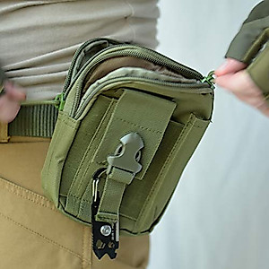 Military Tactical Hat Bundle: 20-in-1 Tool, Operator Cap with Embroidered Morale Patches (Velcro), and Pouch for Airsoft/Paintball - [CIA Desert Ops]