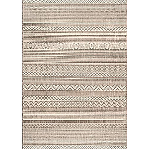nuLOOM Erlinda Tribal Outdoor Area Rug, 4x6, Beige