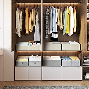 DIMJ Closet Baskets, 6 Packs Trapezoid Storage Bins, Fabric Baskets for Organizing Shelves, Foldable Storage Cube Bins for Toys, Baby Toiletry, Office Supplies, DVDs, Books