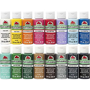 Apple Barrel Multi-Surface Paint Set, 16 Piece (2-Ounce), Colors