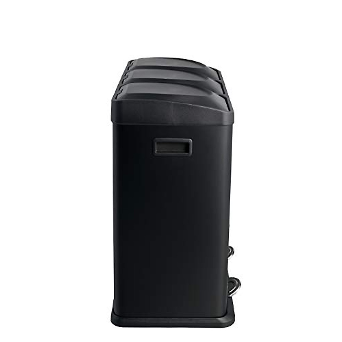 The Step N' Sort 16 Gallon, 3 Compartment Trash and Recycling Bin in Black, Large (900603B)