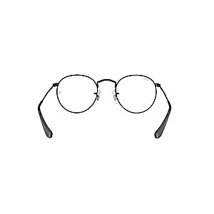 Ray-Ban RX3447V Round Metal Prescription Eyeglass Frames, Matte Black/Demo Lens, 47 mm