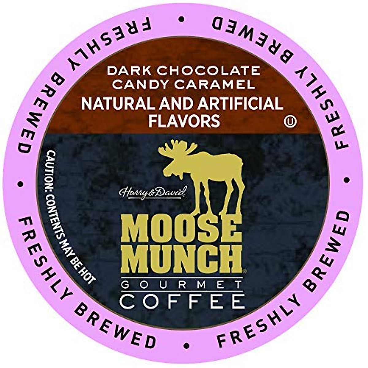 Harry & David Moose Munch Coffee in Single Serve Cups 18ct (Dark Chocolate Candy Caramel)