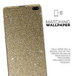 DesignSkinz Sparkling Gold Ultra Metallic Glitter | Protective Vinyl Decal Wrap Skin Cover Compatible with The Samsung Galaxy S10 (Full-Body, Screen Trim & Back Glass Skin)