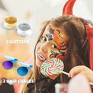 COVACURE Face Paint Kit for Kids - 22 Vibrant colors and 160-piece Kit for Face Painting, Non-Toxic & Hypoallergenic Face Painting Kit for Halloween Makeup, Cosplay, Carnivals and Stage Performance