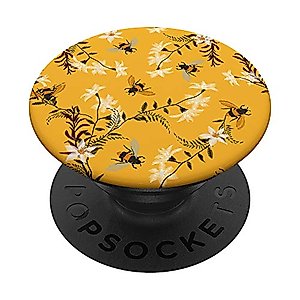 Bee Honeybee - Cute Floral BeeMount Stand Holder Grip PopSockets PopGrip: Swappable Grip for Phones & Tablets