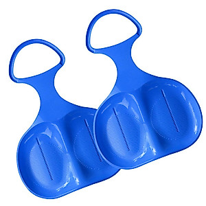 BESPORTBLE 2pcs Snow Saucer Sled Plastic Snow Sled Toboggan Snow Board Grass Sand Sled Kids Snow Slider for Winter Outdoor (Random Color)