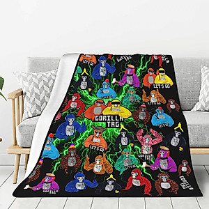 Gorilla Blanket Soft Long Arms Gorilla Throws Blanket Nap Blanket for Bedroom Dorm Party Decorations Game Merch Gift for Kids Boys 50"X40"