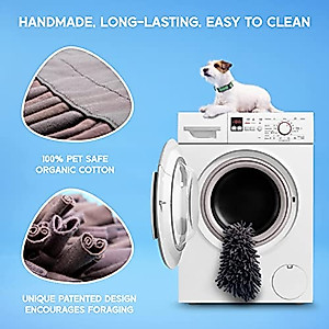 Paw 5 Dog Snuffle Mat for Dogs Small. Dog Toys Interactive - Reduces Boredom & Anxiety. Premium Feeding Mat for Slow Eating & Smell Training. Dog Brain Stimulating Toys + Small Dog Bed