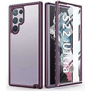 FNTCASE for Samsung Galaxy S22-Ultra Case: Full Drop Proof Protection Translucent Cases | Matte Textured Shockproof Protective Bumper | Rugged Hard Cell Phone Cover for Galaxy S22Ultra 5G