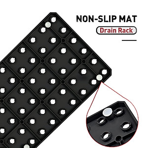 AEARY Pegboard Drawer Organizer for Kitchen Cabinet, Plate Organizers for Cabinets, Adjustable Cupboard Pegboard Tray, Dish Racks Bowl Drying Racks, Expandable Plate Holders Storage (2pcs, Black)