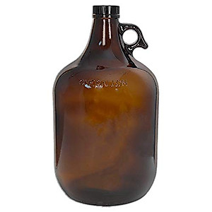 C-Store Packaging 1 Gallon (128oz) Amber Glass Jug With 38mm Cap - FBA