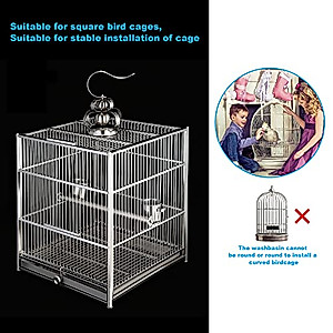 No Mess Bird Feeder, Bird Feeder for Cage, Acrylic Automatic Seed Container Parrot Food Holder Bird Feeder Animal Cage Water Food Holder for Parrot Parakeets