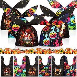 Miucat Halloween Treat Bags, 100Pcs Halloween Goodie Bags for Trick or Treat Cute Pumpkin Candy Bags for Halloween Party Supplies Favors (Pumpkin)
