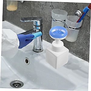 FRCOLOR Soap Pump Bottle Foaming Soap Dispenser 250ml Shampoo Refillable Bottle for Essential Oils Lotions Liquid Conditioner Blue