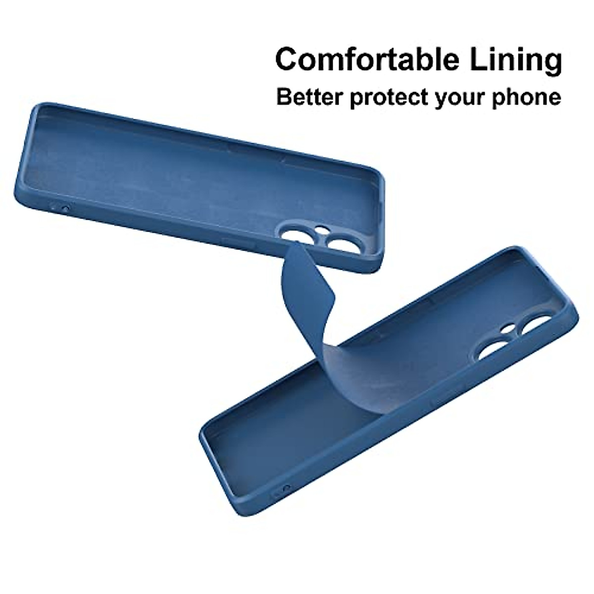 Foluu Silicone Case for OnePlus Nord N20 5G, Liquid Gel Rubber Case with Soft Microfiber Lining Cushion Slim Hard Shell Shockproof Protective Cover for OnePlus Nord N20 5G 2022 (Blue)