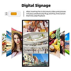 YIXZSWD 32 Inch Touch Screen Digital Signage, Smart Digital Calendar Digital Signage Display for Advertising,Plug&Play,Intelligent Split Screen,Built-in Speakers,Support HD-MI Input,Android System