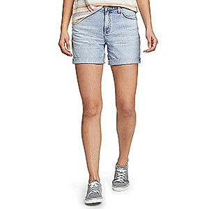 Eddie Bauer Women's Boyfriend Rolled Shorts, Bleached, 10
