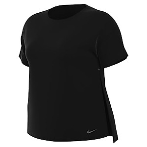 Nike Yoga Dri-FIT Women's Plus Size Short-Sleeve T-Shirt, Black/Iron Grey, 3X