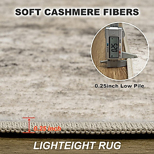 8x10 Area Rugs for Living Room Rug Washable Abstract: Large Rugs for Dining Room Bedroom Carpet Farmhouse Non Slip Low Pile Pet Friendly Area Rug 8 by 10 Indoor - Light Brown