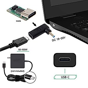 Cablecc USB 3.1 Type C USB-C to DC 4.5x3.0mm Adapter PD Emulator Trigger 90 Degree Angled