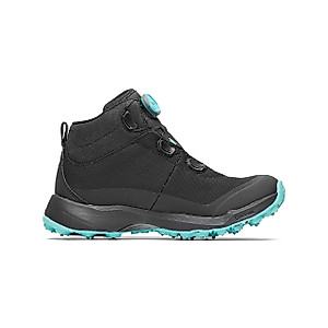 Icebug Womens Stavre BUGrip GTX Hiking Boot with Carbide Studded Traction Sole, Black/Jade Mist, 9.5