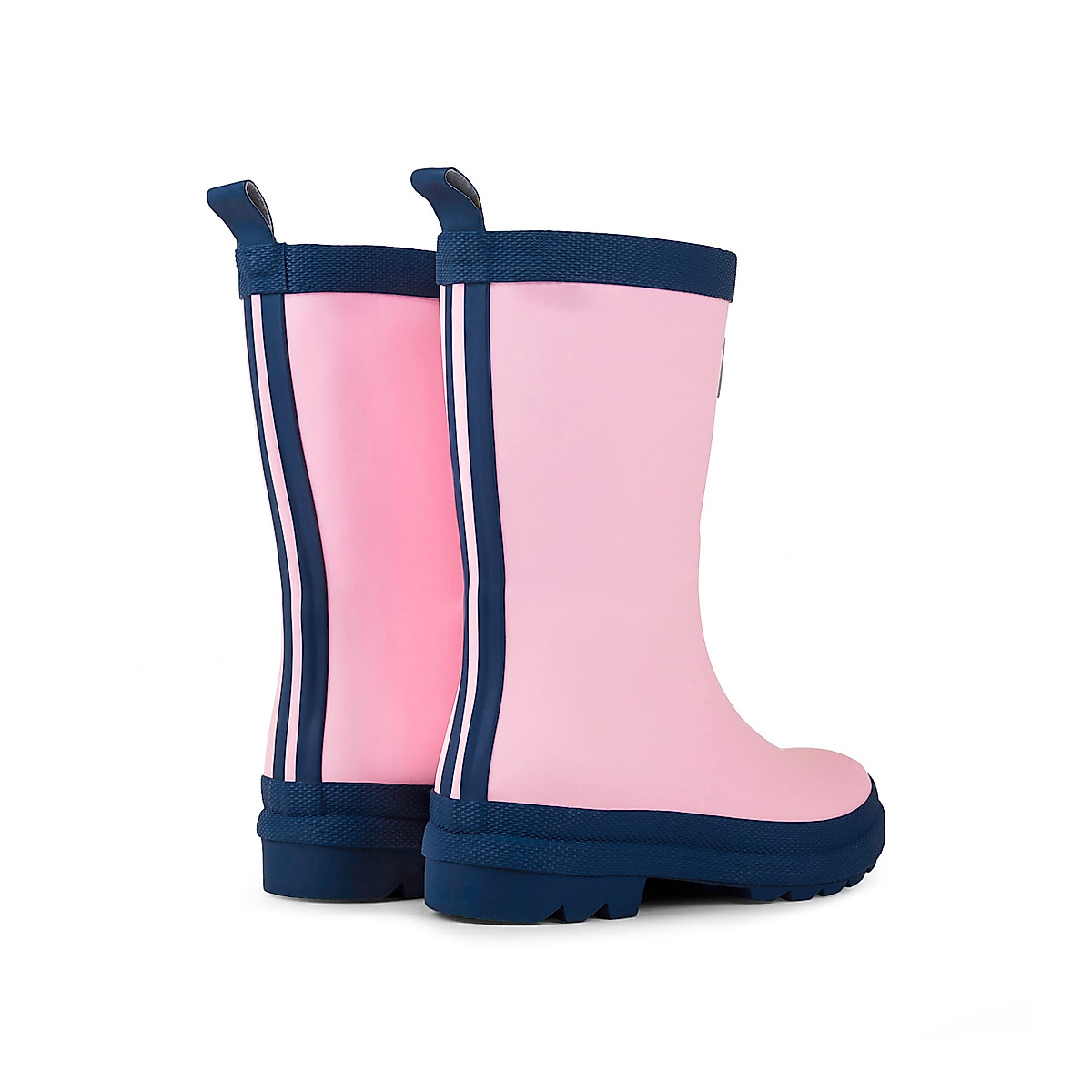 Hatley Unisex Kid's Solid Rain Boots, Pink & Navy, 11 Little Kid