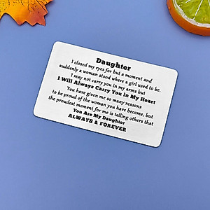 Birthday Card Daughter Engraved Wallet Card Daughter Gifts from Mom and Dad Inspirational Gift Encouragement Quotes Cards Daughter Birthday Gifts Love Note Wallet Insert Christmas Graduation Gift