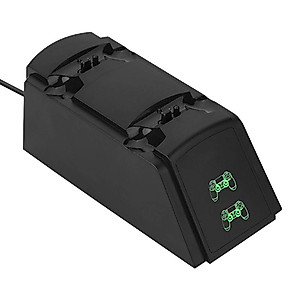 PS4 Controller Charger, 2 in 1 USB Charging Dock PS4 Charging Stand Fast Game Controller Charging Station PS4 Charger for PS4 Handle with LED Light [video game]