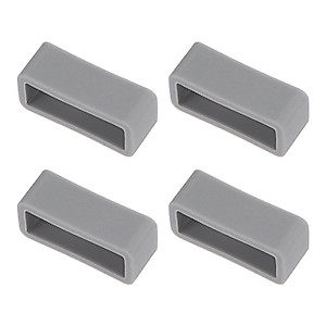 uxcell Watch Band Strap Loops, Rubber Replacement Fastener Rings Silicone Watch Holder Keeper for 19mm Width Watch Band, Deep Gray 4 Pcs