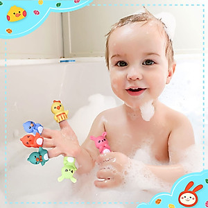 FUN LITTLE TOYS 10 PCS Bunny Chick Finger Puppet for Easter Basket Stuffers, Include 5 Bunnies & 5 Chicks