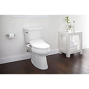 KOHLER K-5724-0 Puretide Bidet Toliet Seat, Elongated Manual Non Electric Bidet with Adjusting Spray Pressure and Position, White Quiet-Close Lid