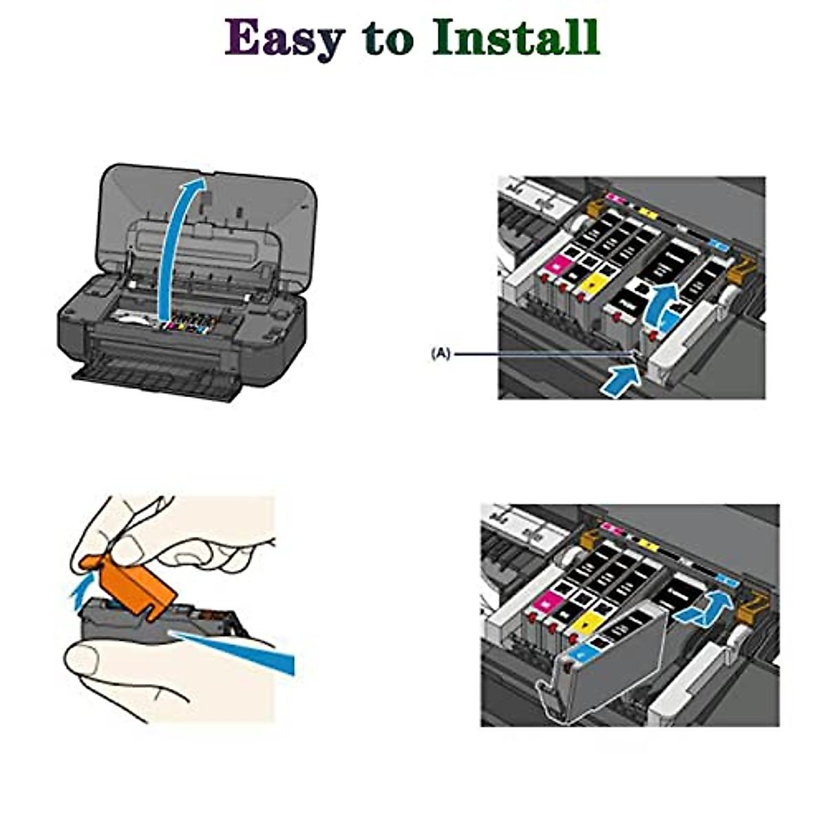OGLU PGI-580 CLI-581 XL Compatible Ink Cartridges for Canon PIXMA TS705 TR7550 TR8550 TS6150 TS6151 TS6250 TS6251 TS8150 TS8151 TS8152 TS8250 TS8251 Printer 1set 5pcs