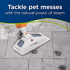 Bissell PowerFresh Lift-Off Pet Steam Mop, Steamer, Tile, Bathroom, Hard Wood Floor Cleaner, 1544A, Orange