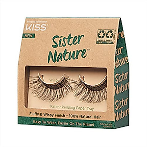 KISS Sister Nature False Eyelashes, Willow', 14 mm, Includes 1 Pair Of Lash, Contact Lens Friendly, Easy to Apply, Reusable Strip Lashes