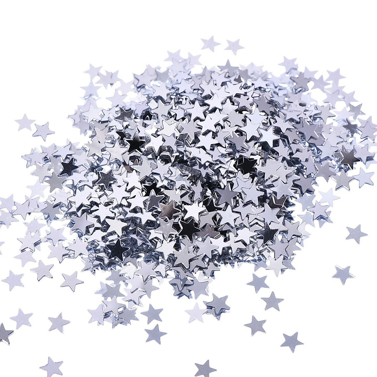 EBOOT Silver Star Confetti Glitter Star Table Confetti Metallic Foil Star Sequins for Thanksgiving Winter Christmas Wedding Birthday Party Graduation Festival Decorations, 30 Grams/ 1 Ounce