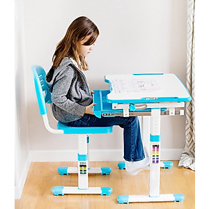 VIVO Height Adjustable Kids' Desk Chair, Chair Only, Multifunctional Interactive Workstation for School Study or Play, Children's Ergonomic Seat with Back, Blue, DESK-V201B-CH