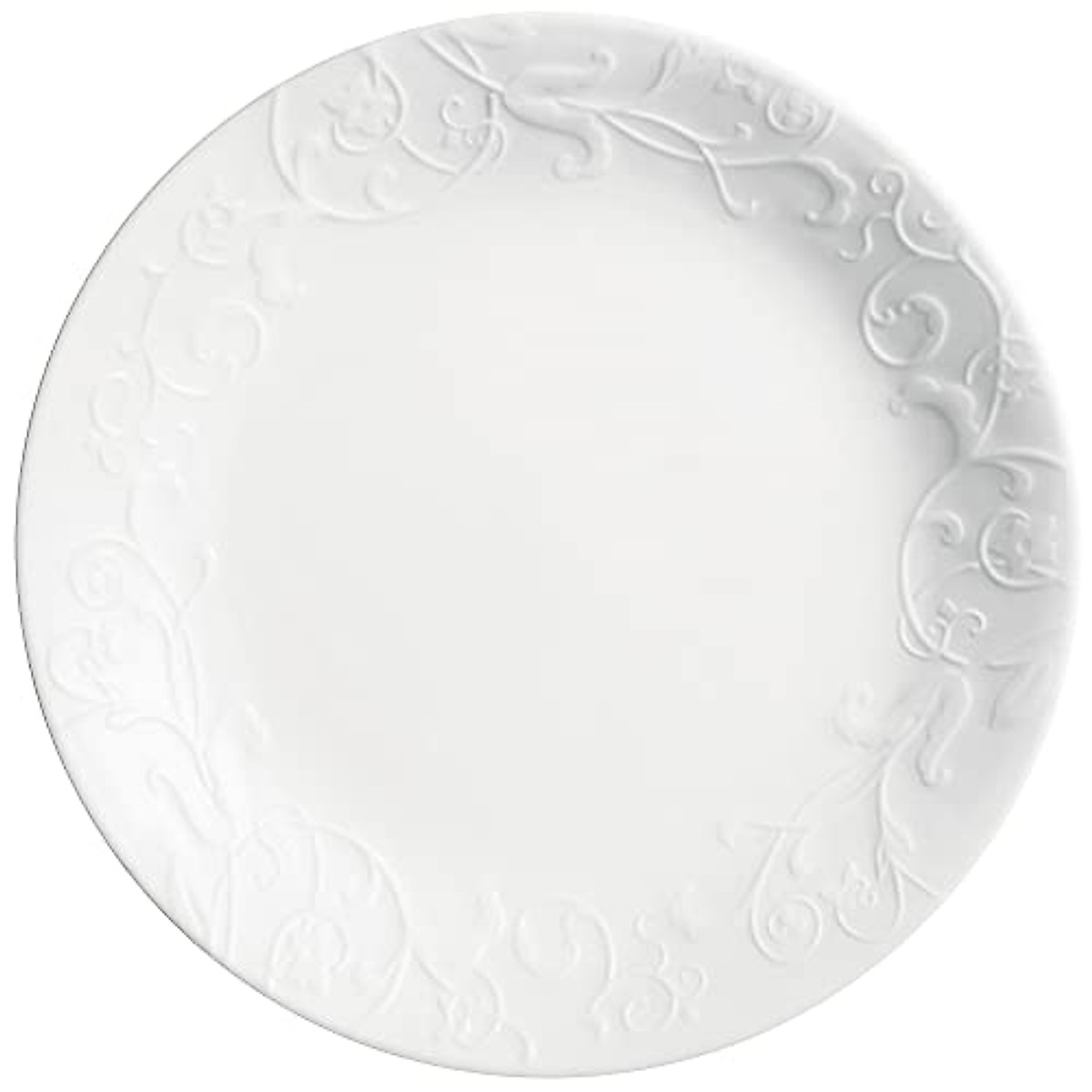 Corelle Vitrelle 4-Pieces 8.5" Glass Salad/Appetizer Plates, Chip & Crack Resistant Glass Dinnerware Set Plates, Bella Faenza