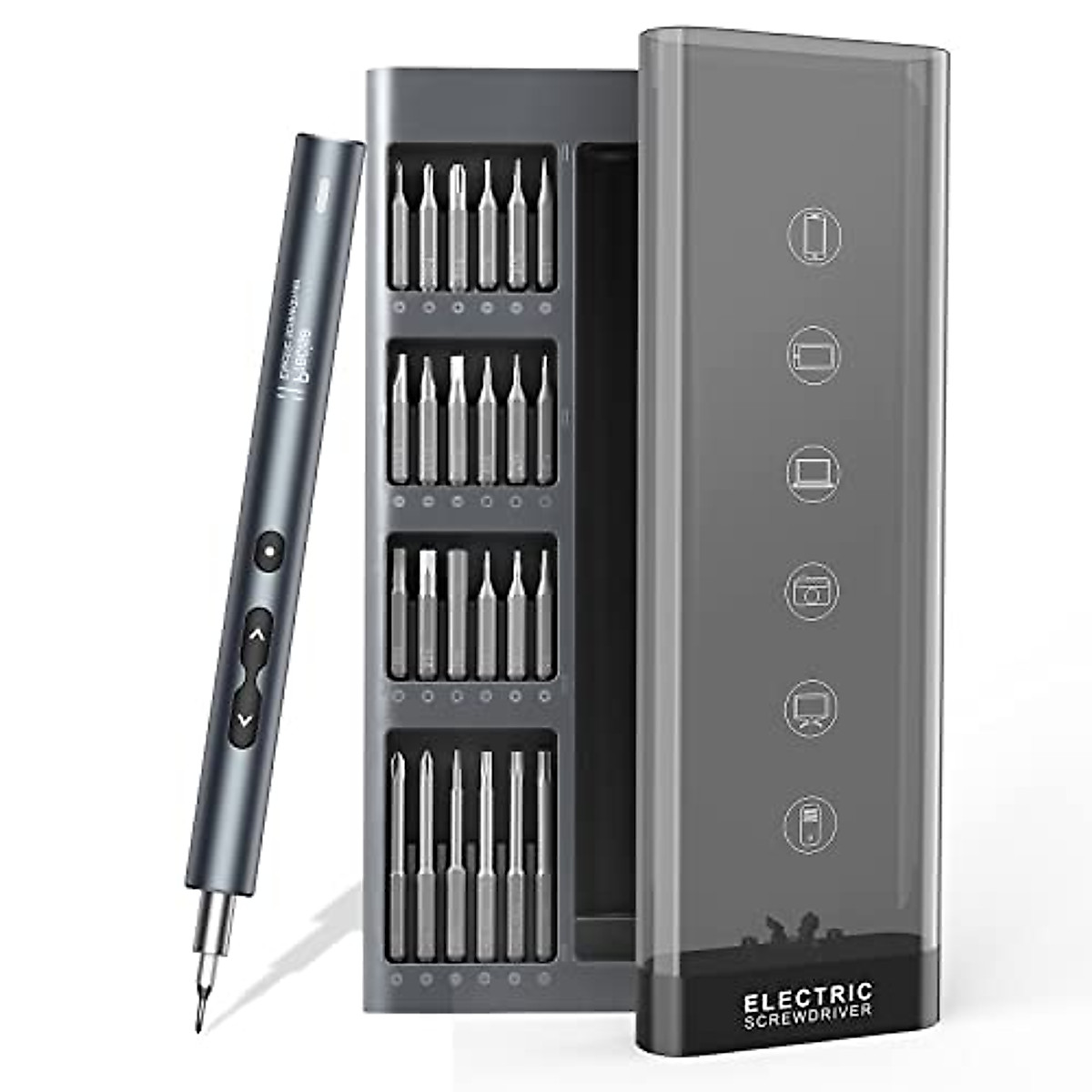 ORIA Mini Electric Screwdriver, 51 in 1 Cordless Power Precision Screwdriver Set with 48 Bits, Small Electric Screwdriver with USB Charging, LED Light, Handy Repair Tool for Smartphones,Toys, PC