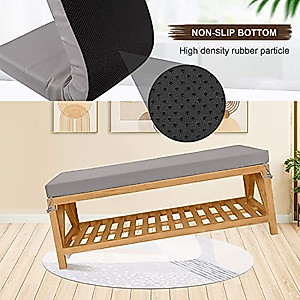 Millsilo Outdoor/Indoor Bench Cushion 36"x14"x4", Waterproof Patio Bench Cushion Furniture, Non-Slip Bay Window Seat Cushion, Durable Bench Pad, Swing Cushion, Garden Long Chair Cushion Leaf