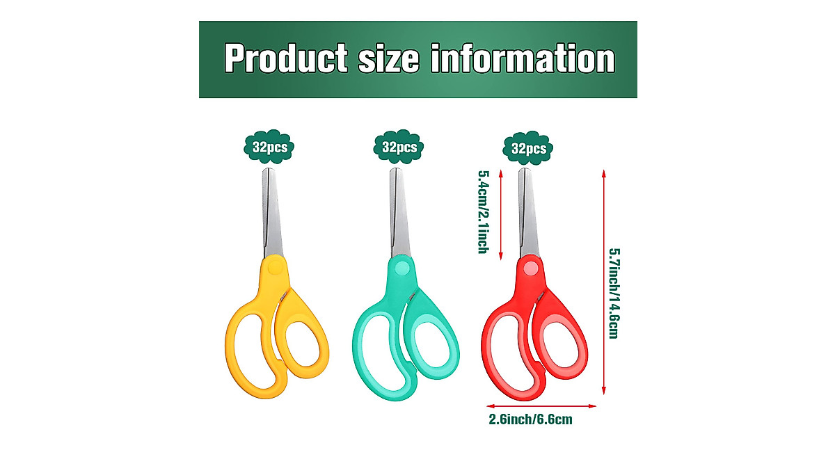 Kids Safety Scissors Bulk Pack - 96 Pieces for School & Crafts