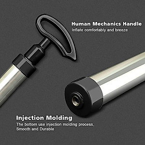 Upgraded Aluminium Alloy Ball Pump Portable Effective Sport Air Pump Inflator with Needles, Nozzles, Extension Hose for Basketball Football Soccer Volleyball Yoga ball Pool Swimming Float Ring ballons