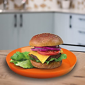 PLASKIDY Kids Plates Set of 12 Toddler Plastic Plates - BPA FREE Microwave and Dishwasher Safe Reusable Plastic Children's Plates Brightly Colored 7 Inch Dinner Plates