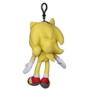 AI ACCESSORY INNOVATIONS Sonic The Hedgehog Sonic & Super Sonic Plush 8" Bag Clip Set, Toys for Kids, Toddler, & Preschoolers, 2 Pc