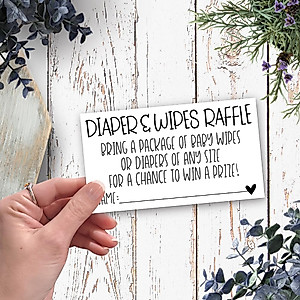 50 Diaper and Wipes Raffle Tickets - Baby Shower Invitation Insert - Game Activity for Baby Shower