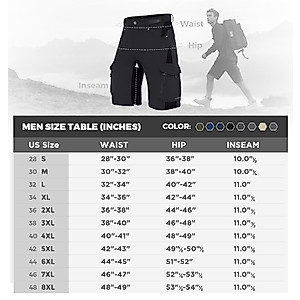 XKTTAC Men's Outdoor Quick Dry Lightweight Stretch Cargo Shorts for Hiking, Tactical, Casual, Fishing, Golf, Camping, Travel with 6 Pockets (Black, XX-Large)