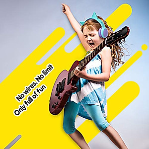 gorsun Bluetooth Kids Headphones with Microphone,Children's Wireless Headsets with 85dB Volume Limited Hearing Protection,Stereo Over-Ear Headphones for Boys and Girls (Purple)